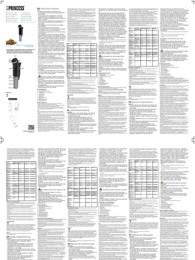 Princess 267003 Sous Vide Stick | PDF