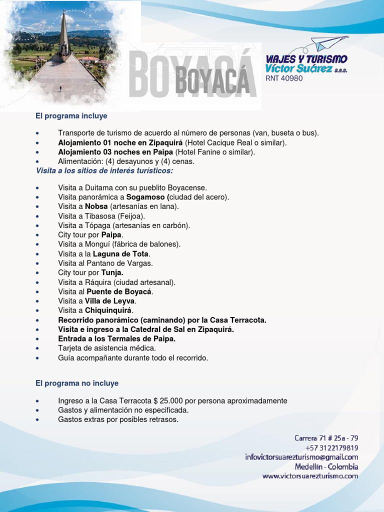 BOYACA EXCURSION VS | PDF