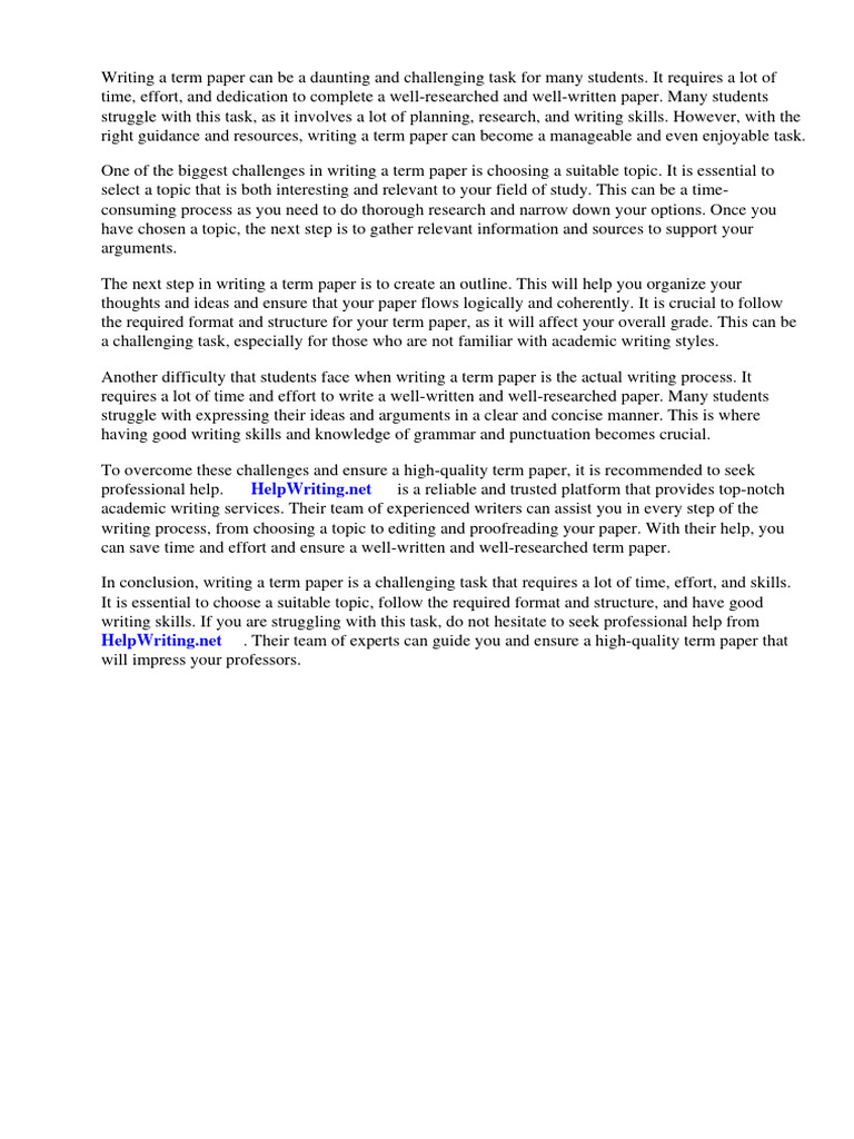 Term Paper Writing Guide for Students | PDF | Citation | Academic ...