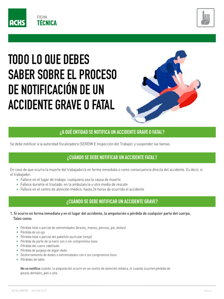 Ficha Proceso de Notificacion de Un Accidente Grave o Fatal | PDF ...