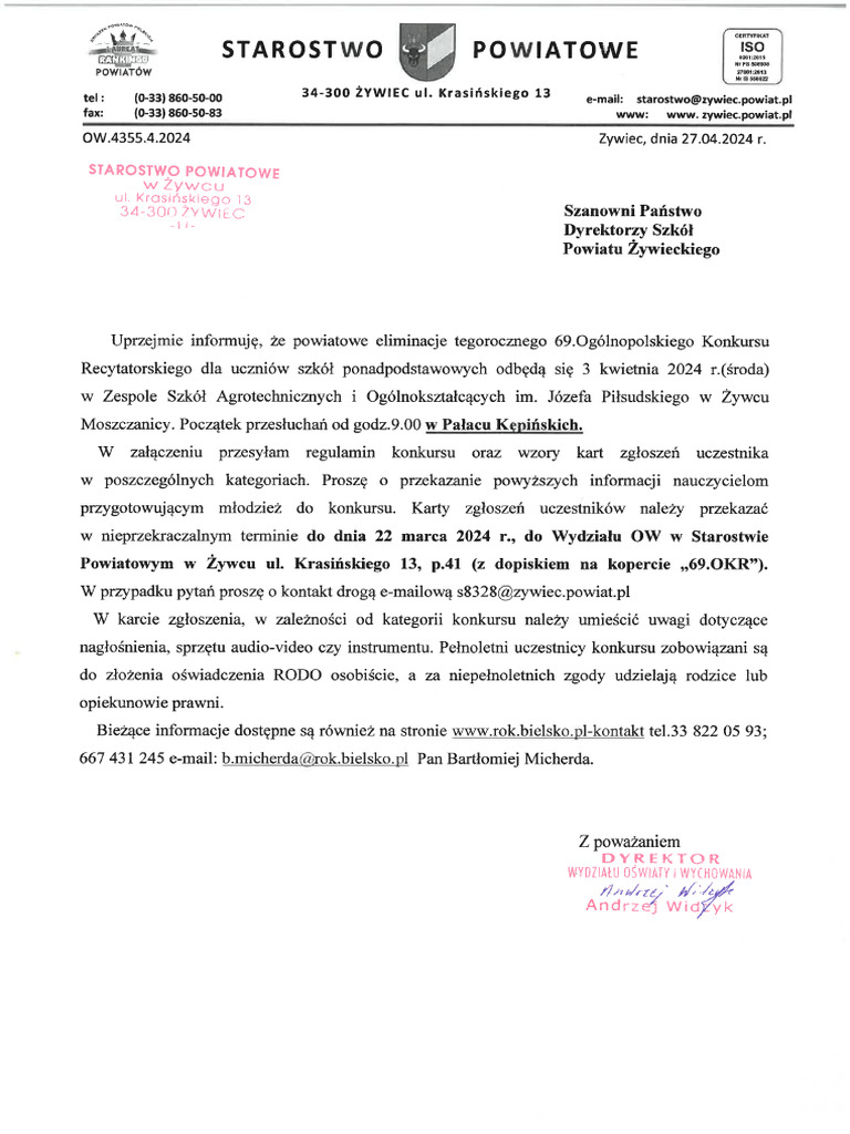 Konkurs Recytatorski | PDF