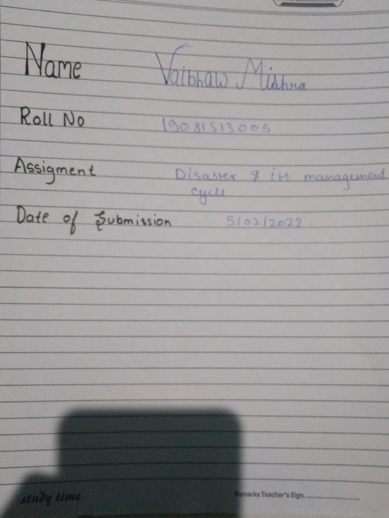 3005 Vaibhaw Mishra (Disaster Management and Disaster Management Cycle ... 3005 Vaibhaw Mishra (Disaster Management and Disaster Management Cycle ...