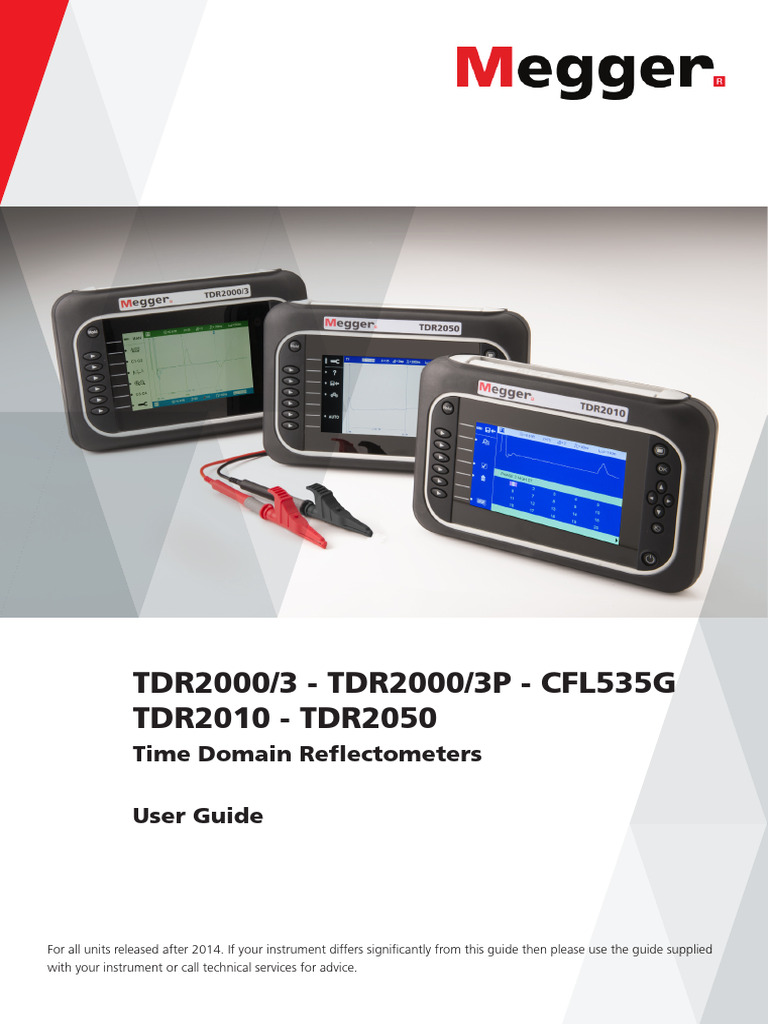 Megger TDR2050 User Guide | PDF | Rechargeable Battery | Battery Charger