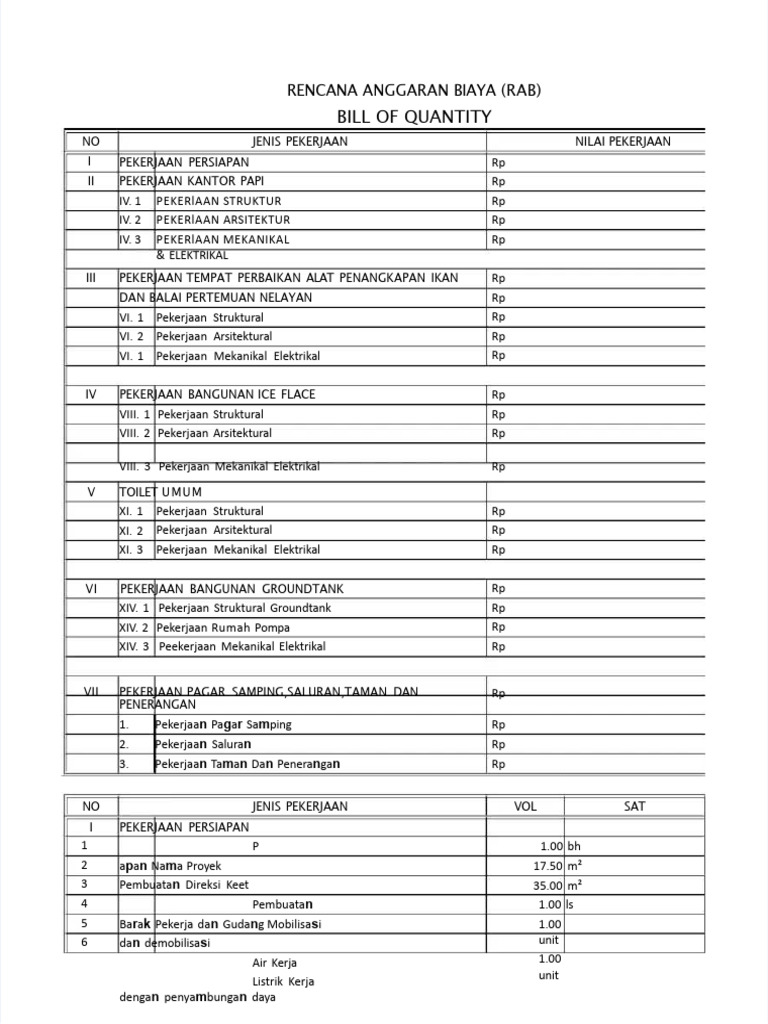 PDF Excel Rab Kosong | PDF