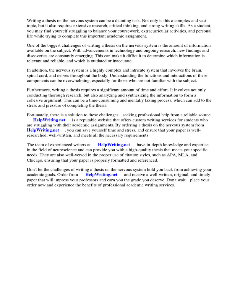 Term Paper Nervous System | PDF | Nervous System | Central Nervous System