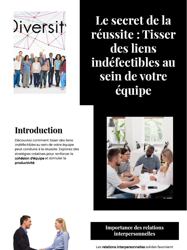Tisser des liens indéfectibles en équipe | PDF | Concept de psychologie ...