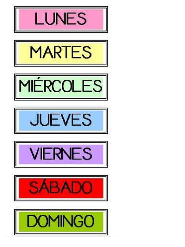 Dias de La Semana | PDF