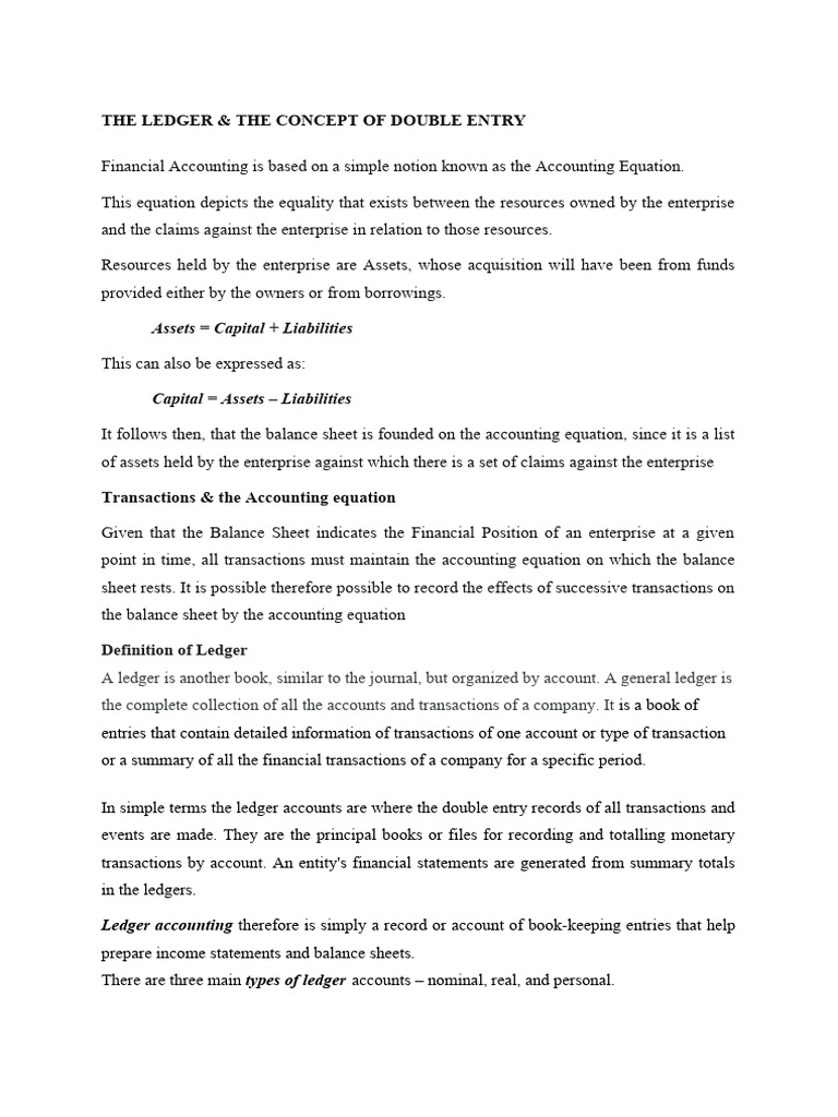 Rac 101 - The General Ledger and Double Entry | PDF | Debits And ...