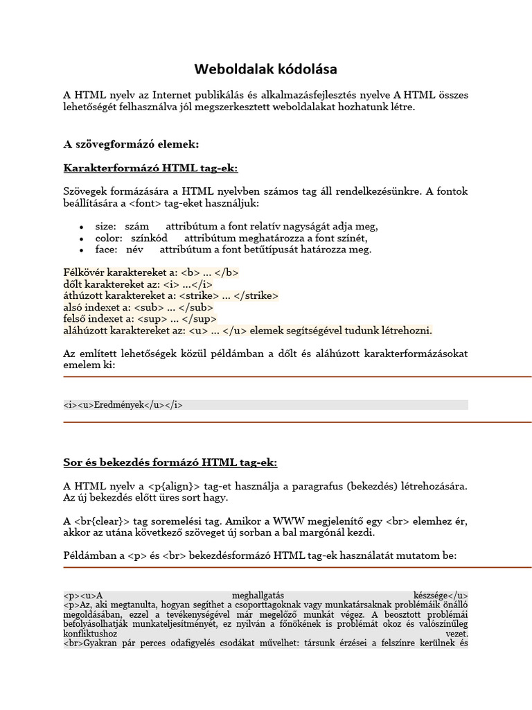 2.1.1.weboldalak Kódolása | PDF