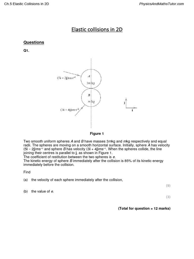 Physics: 2D Elastic Collisions | PDF | Collision | Mechanical Engineering