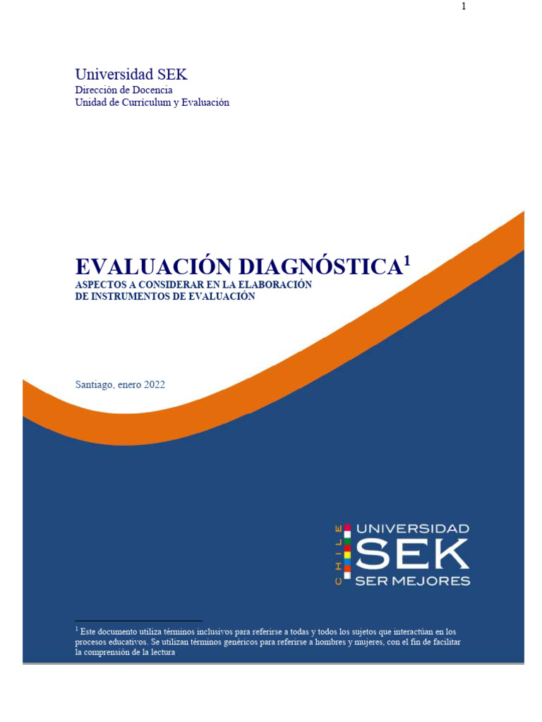 Dd Ed Evaluación Diagnóstica Usek Pdf Evaluación Validez