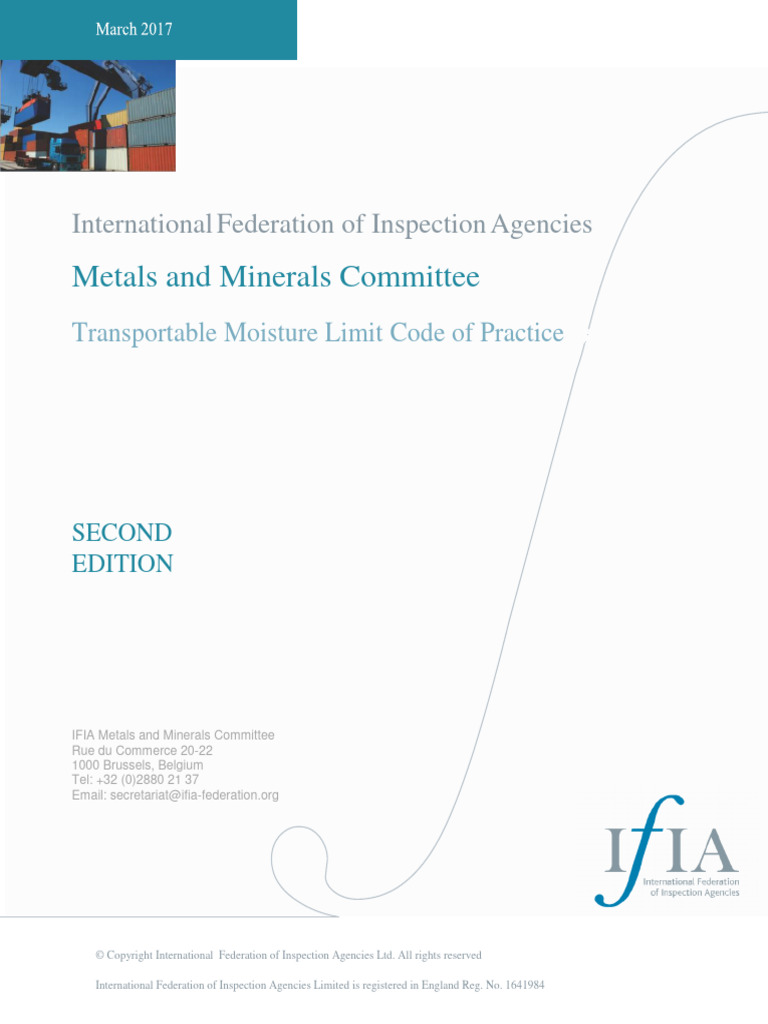 IFIA TML Code of Practice Second Edition | PDF | Cargo | Sampling ...