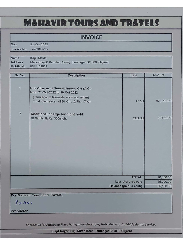 LTA Bill - 2022-23 | PDF