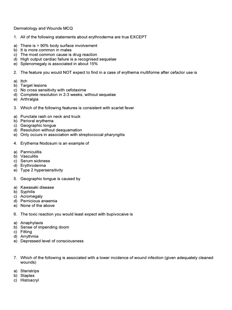 Derma Mcqs 1 | PDF