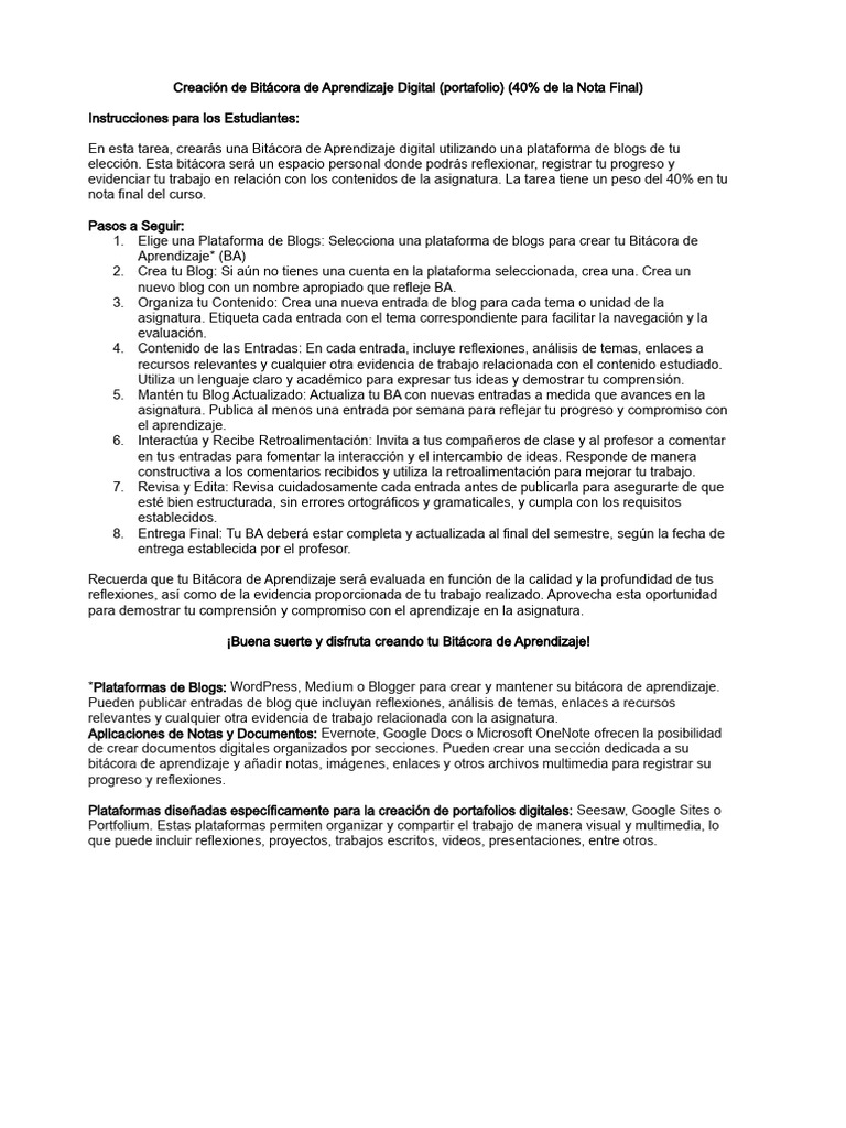 Guía para Crear una Bitácora Digital | PDF | Blog