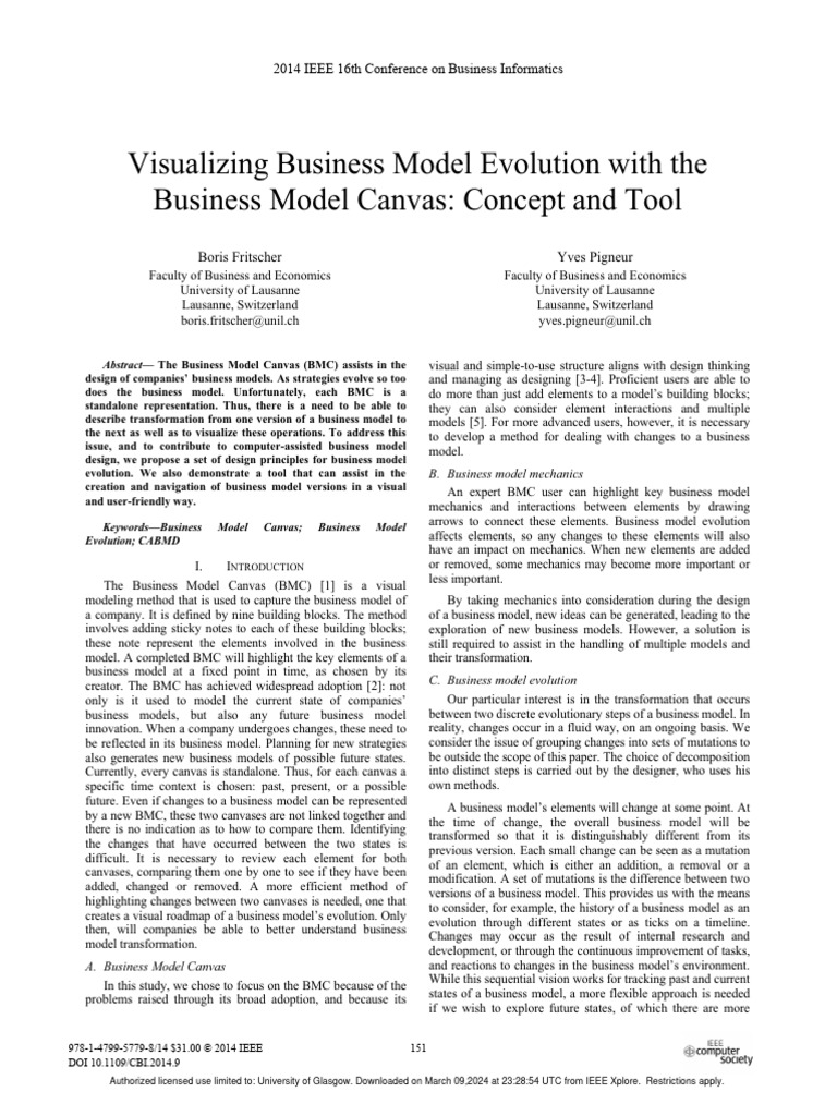 Visualizing Business Model Evolution With the Business Model Canvas ...