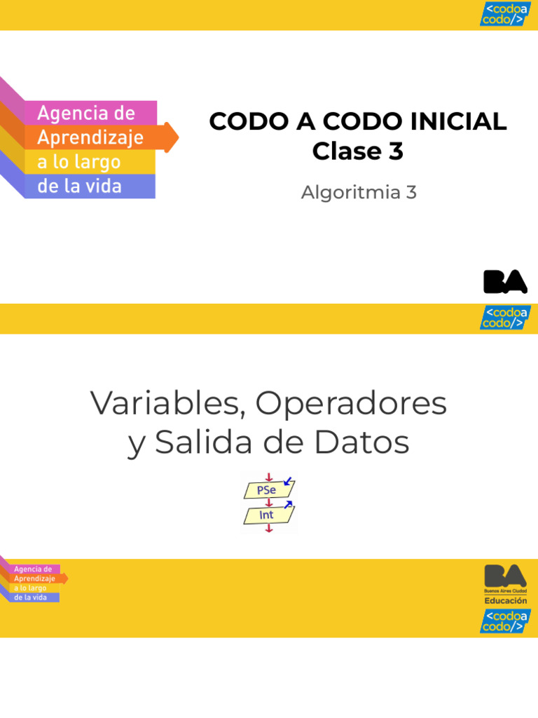 Clase 03 Algoritmia 3 Variables Operadores Y Salida De Datos Pdf Exponenciación