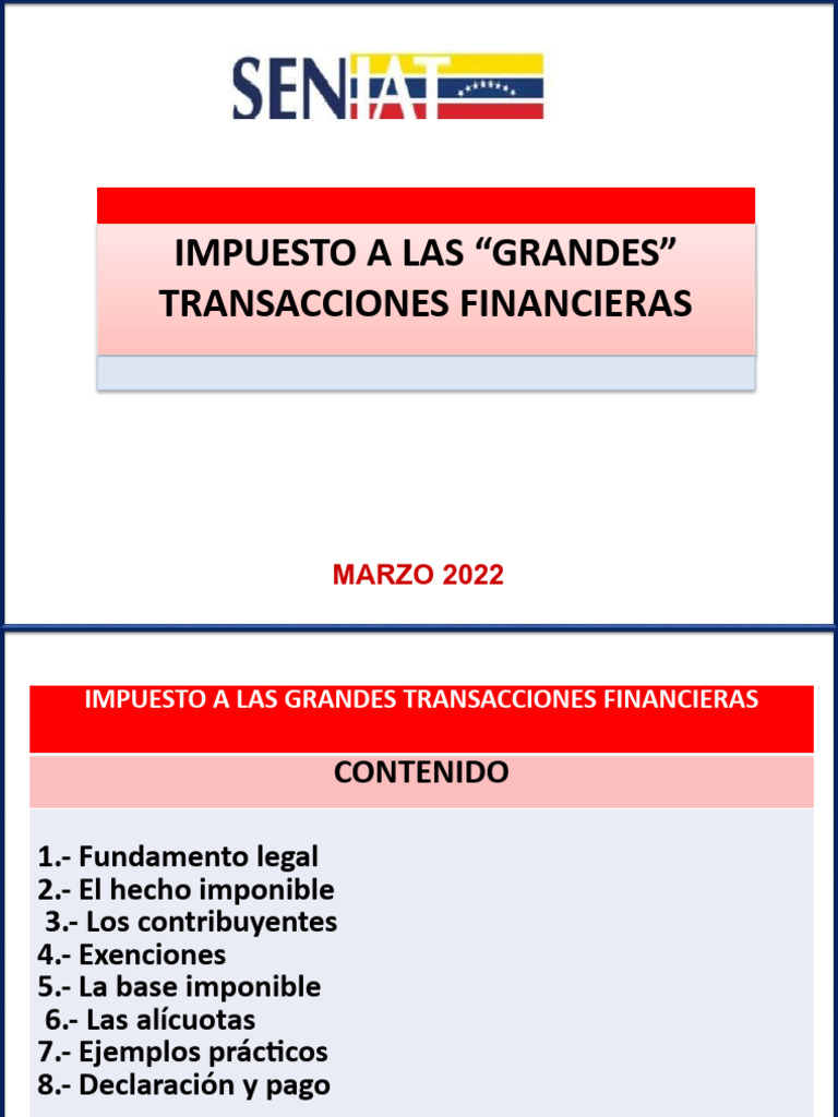 Presentacion Igtf Seniat Otra | PDF | Impuestos | Impuesto al valor ...