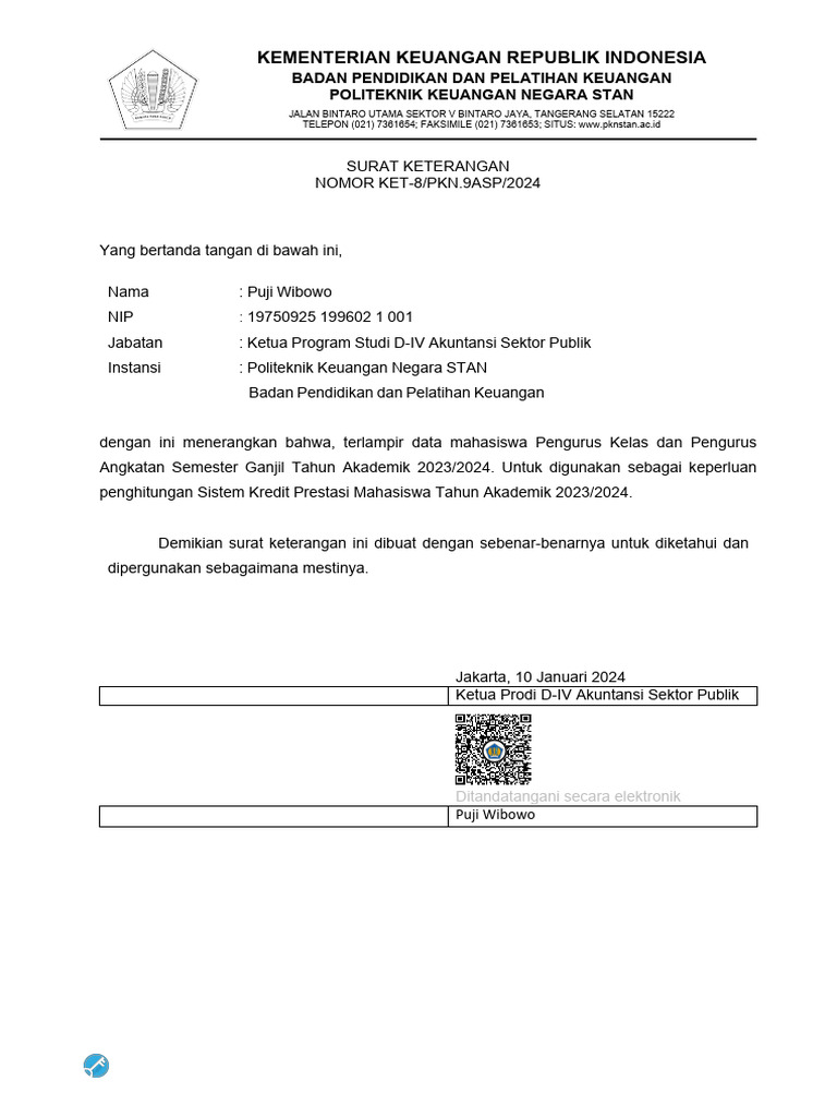 Surat Keterangan Sistem Kredit Prestasi Mahasiswa Pengurus Kelas ... Surat Keterangan Sistem Kredit Prestasi Mahasiswa Pengurus Kelas ...