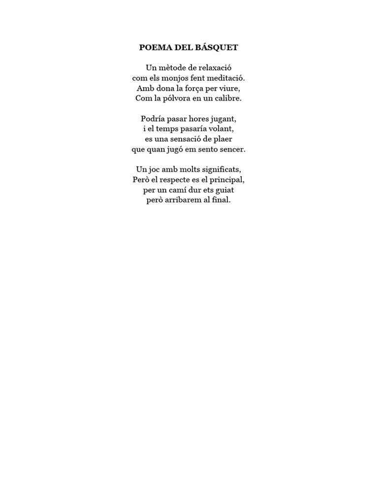 Poema Del Básquet | PDF
