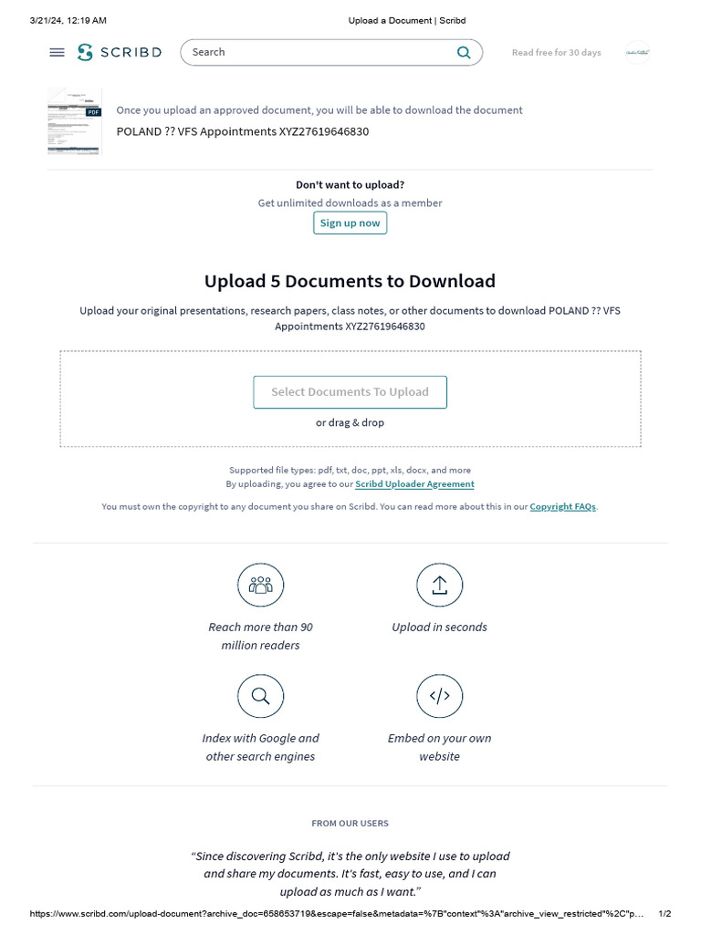 Upload A Document - Scribd | PDF | Scribd | Software