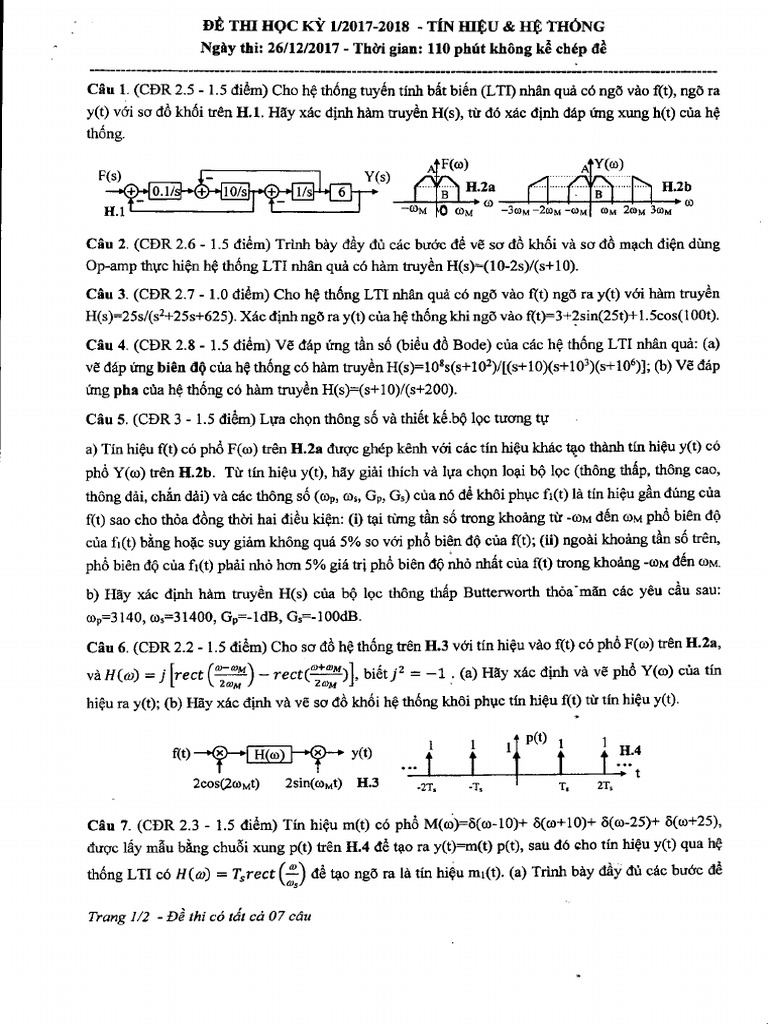 171 EE2005 TinHieuVaHeThong | PDF