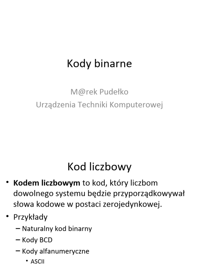 09 Kody Binarne | PDF