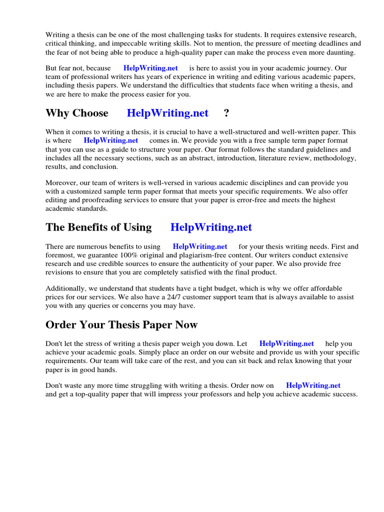 Free Sample Term Paper Format | PDF | Academic Publishing | Essays