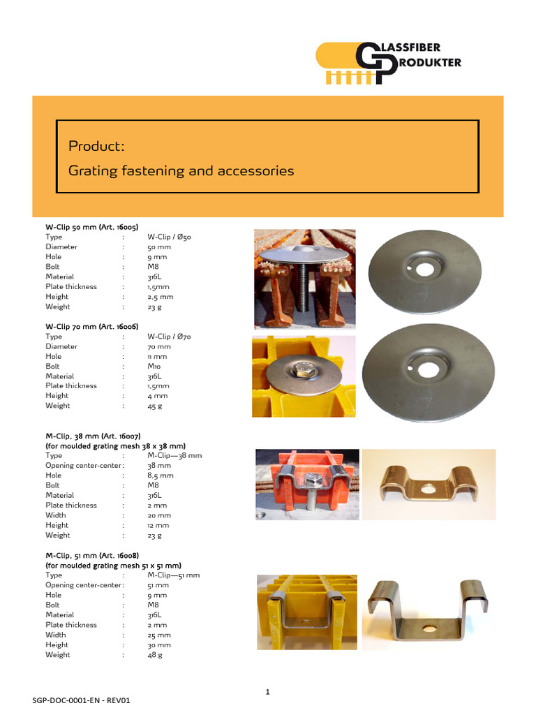 EN Grating Accessories | PDF | Screw | Nut (Hardware)