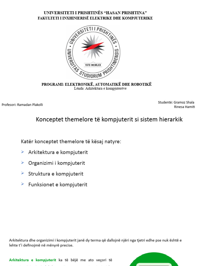 Universiteti I Prishtinёs "Hasan Prishtina": Fakulteti I Inxhinierisë Elektrike Dhe Kompjuterike ...