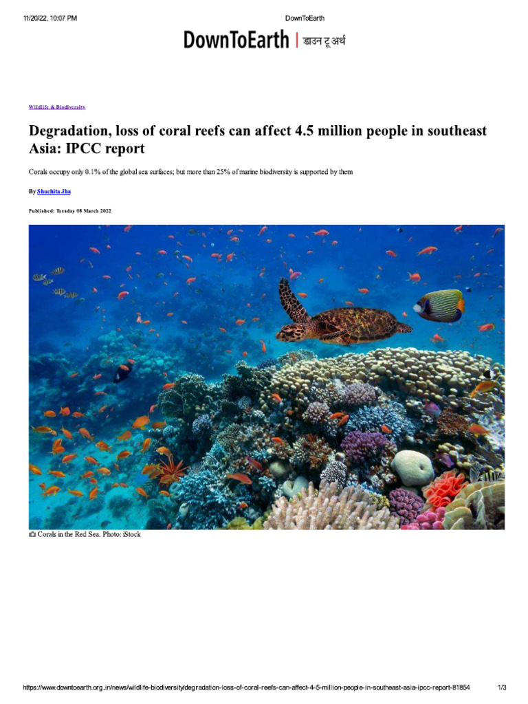 Degradation, loss of coral reefs | PDF
