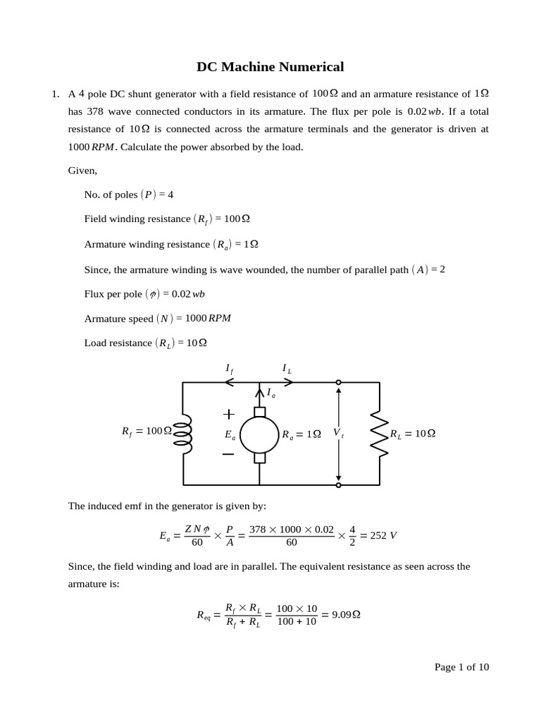 Numerical | PDF | Electric Motor | Magnetism