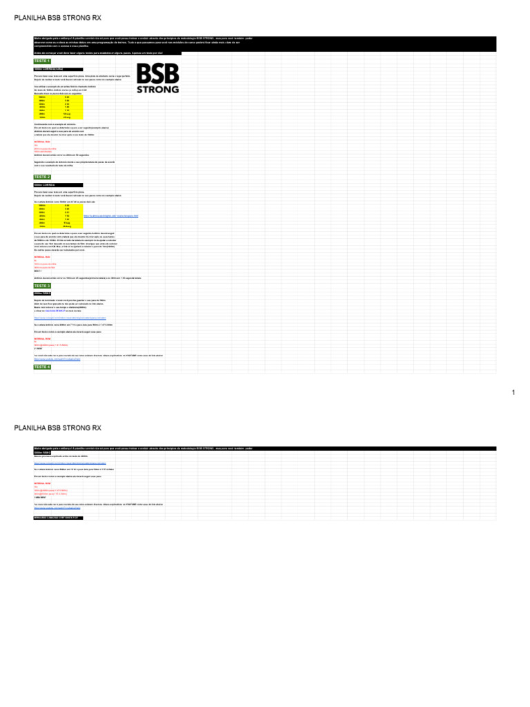 Planilha BSB Strong RX | PDF | Sistema circulatório | Tórax (anatomia ...