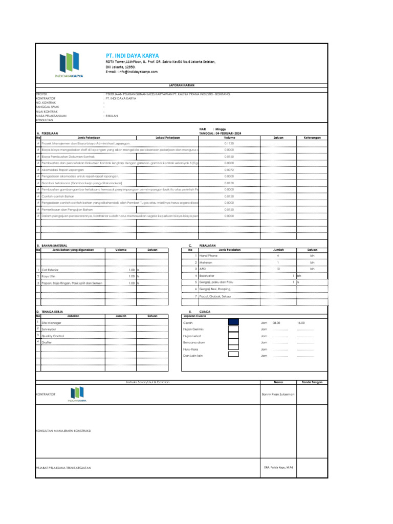 Laporan Proyek Konstruksi Mess | PDF