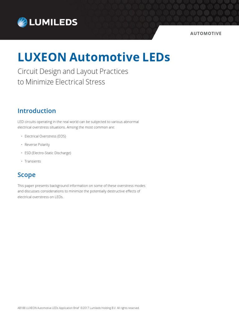 LED Circuit Design and Layout Practices To Minimize Electrical Stress ...