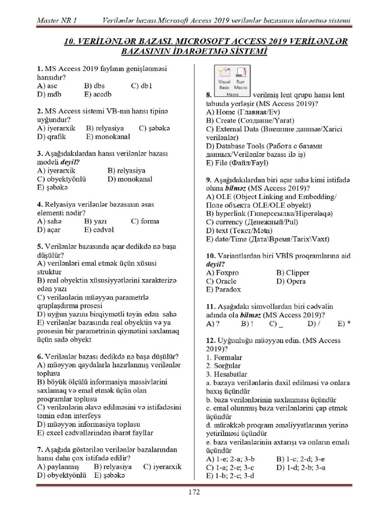 Microsoft Access Test 2019 - Master Nr1 | PDF