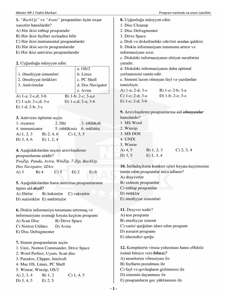 Proqram Təminatı-Testlər | PDF