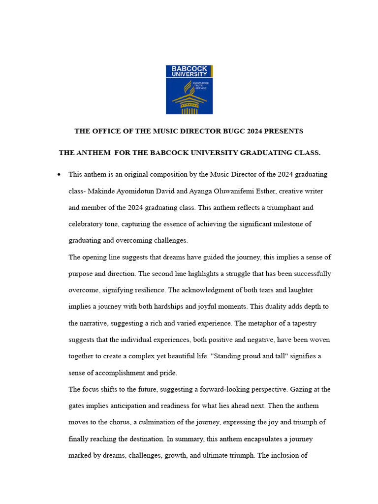 Bugc 2024 Anthem H | PDF