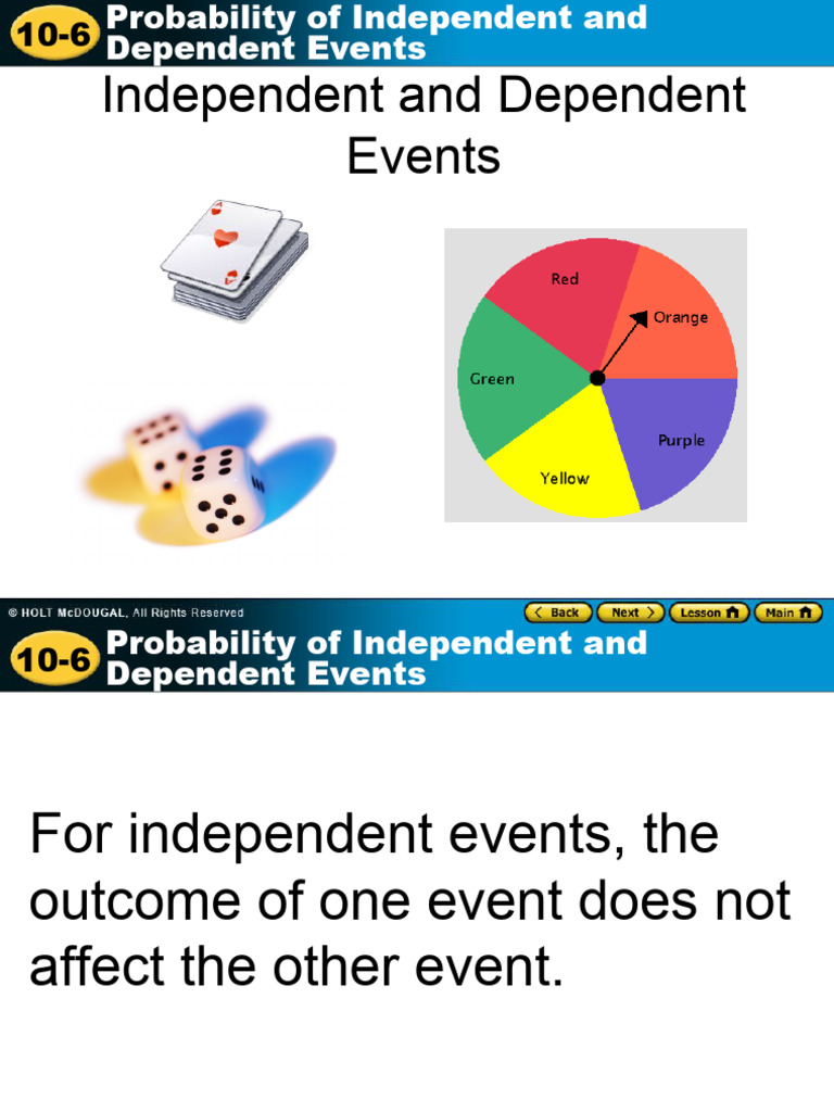 10 6 Probability of Independent and Dependent Events | PDF ...