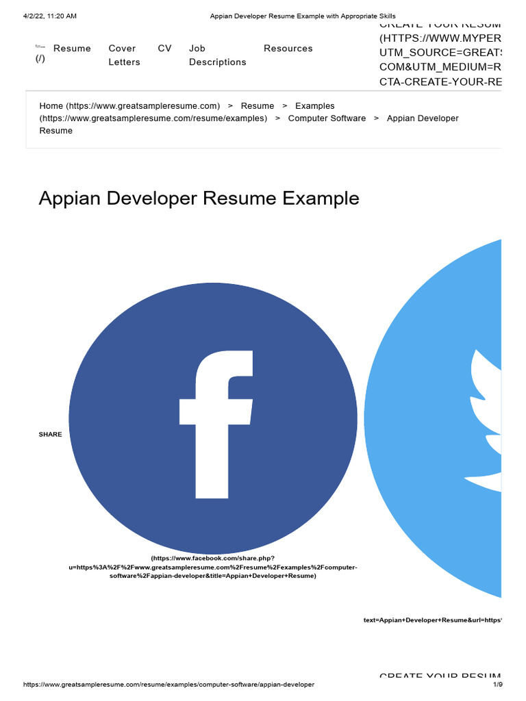 Appian Developer Resume Guide | PDF | World Wide Web | Internet & Web