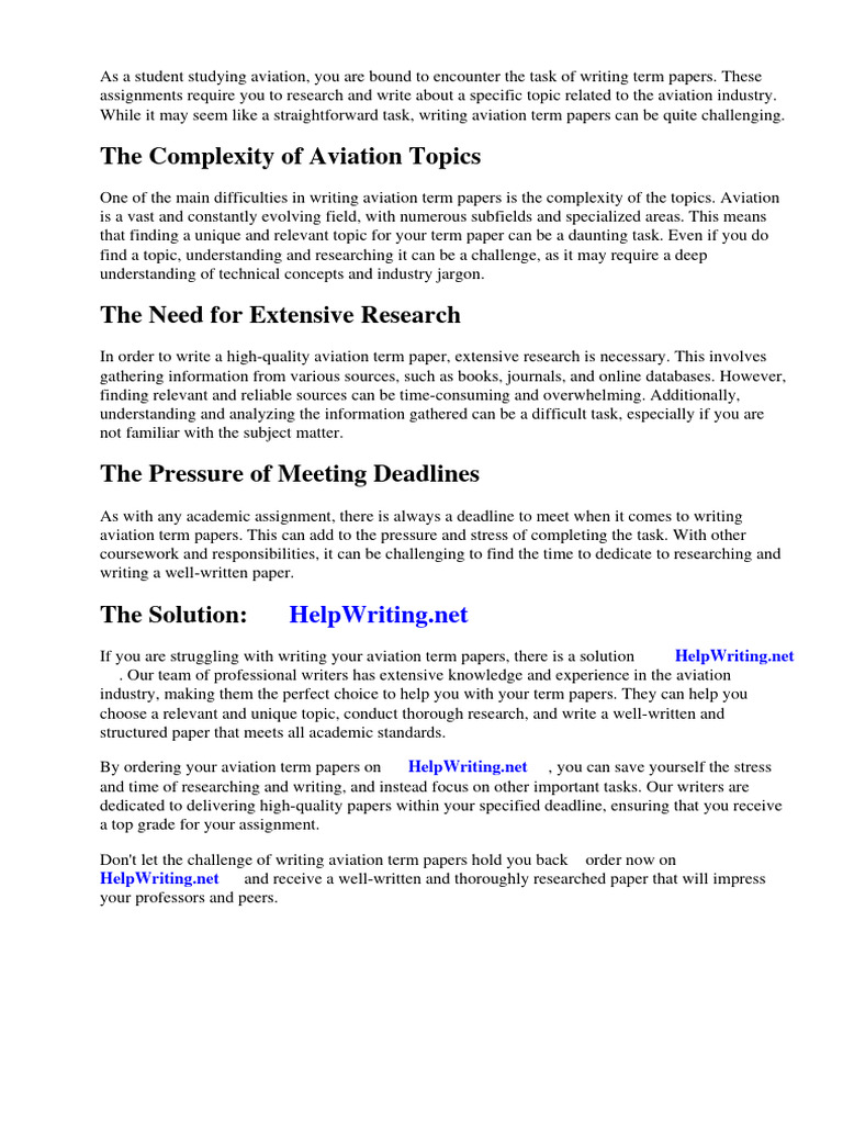 Aviation Term Papers | Download Free PDF | Aviation | Airport