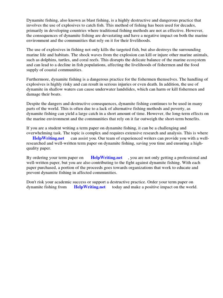 Dynamite Fishing Term Paper | PDF | Earth Sciences | Oceanography