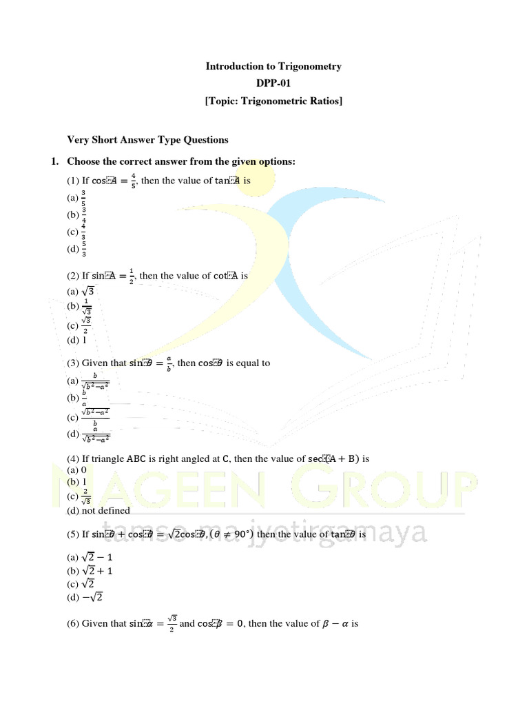 Chapter 8 Introduction To Trigonometry | PDF | Trigonometry | Trigonometric Functions
