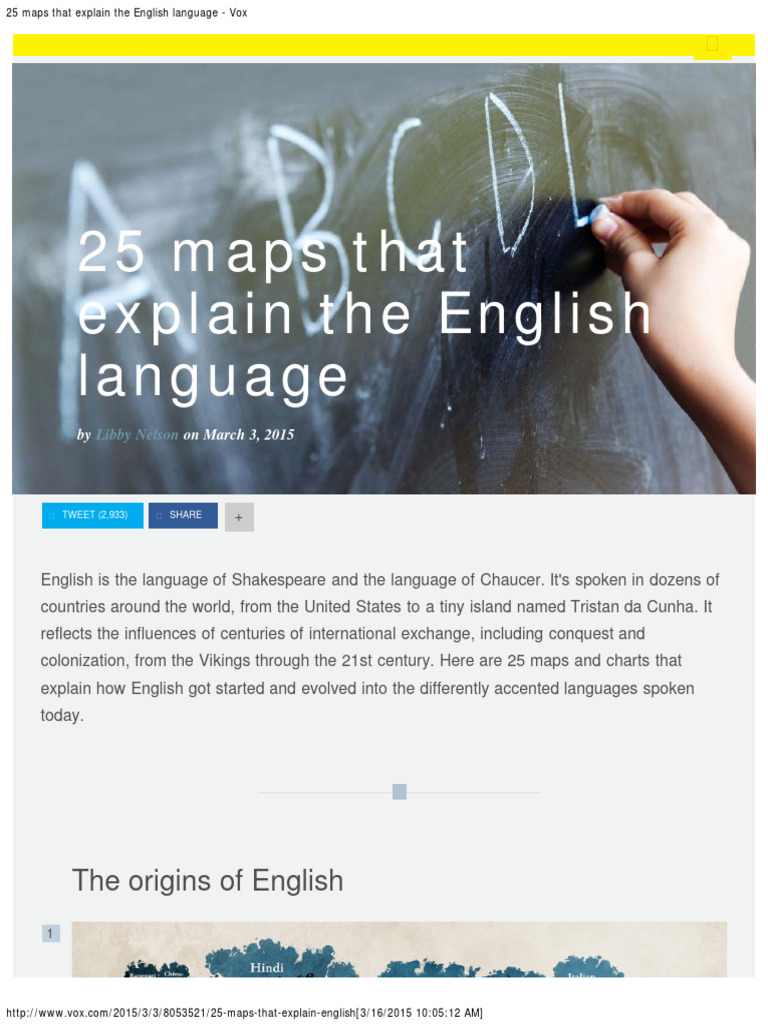 25 Maps That Explain the English Language - Vox | PDF | English Language | Languages Of The ...