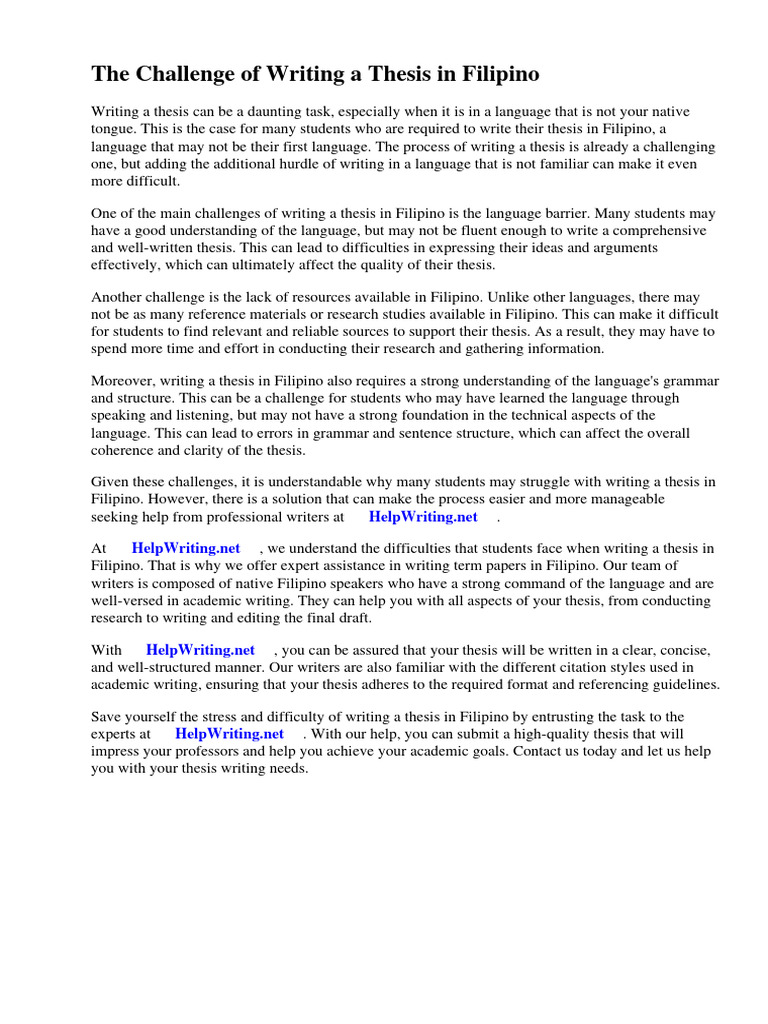 Parts of Term Paper in Filipino | PDF | Essays | Tagalog Language