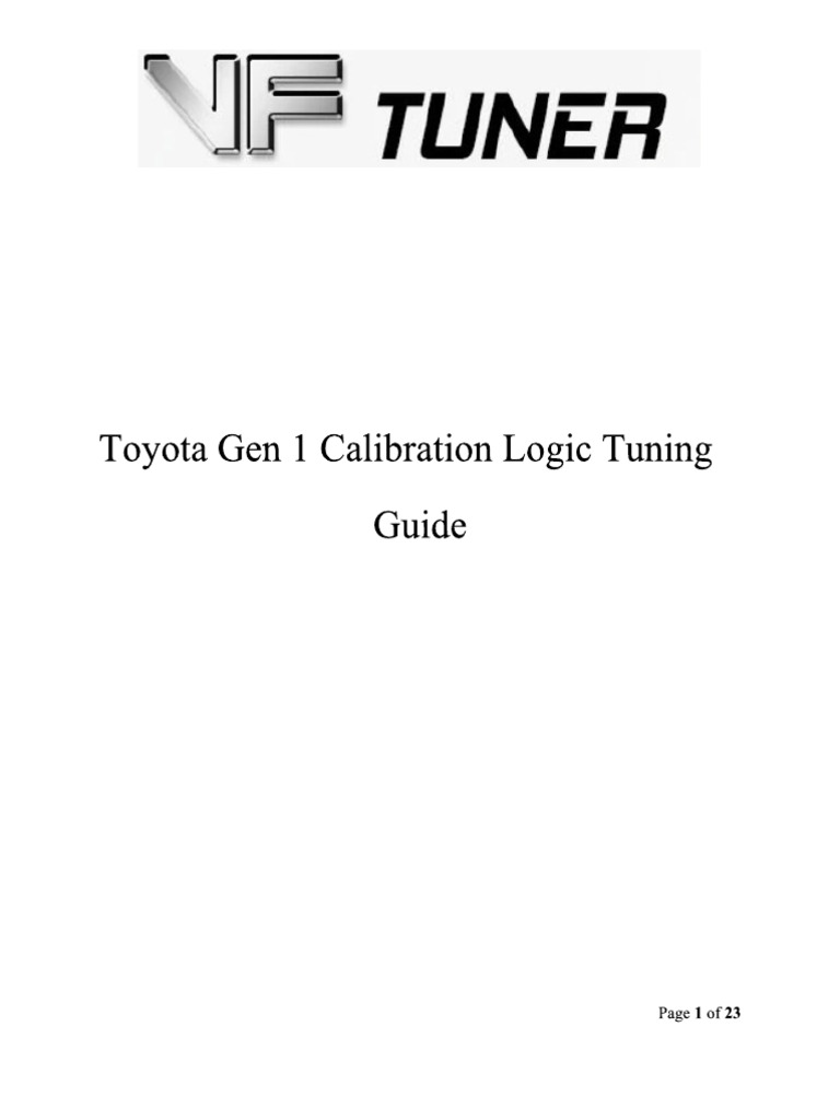 Toyota Gen1 Tuning Guide | PDF
