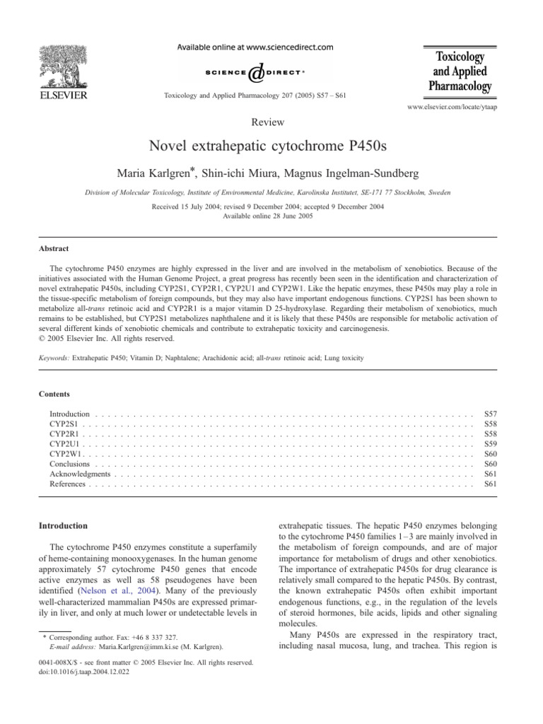 Karlgren 2005 | PDF | Cytochrome P450 | Gene Expression