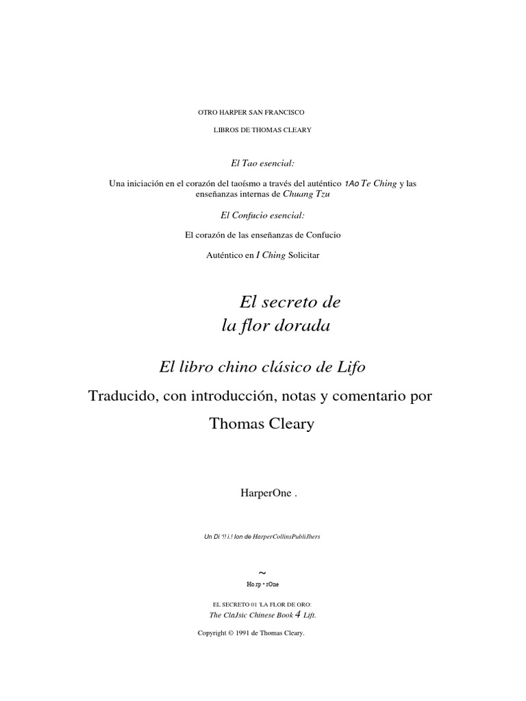 EL SECRETO DE LA FLOR DE ORO 2 THOMAS CLERAY | PDF | Alma