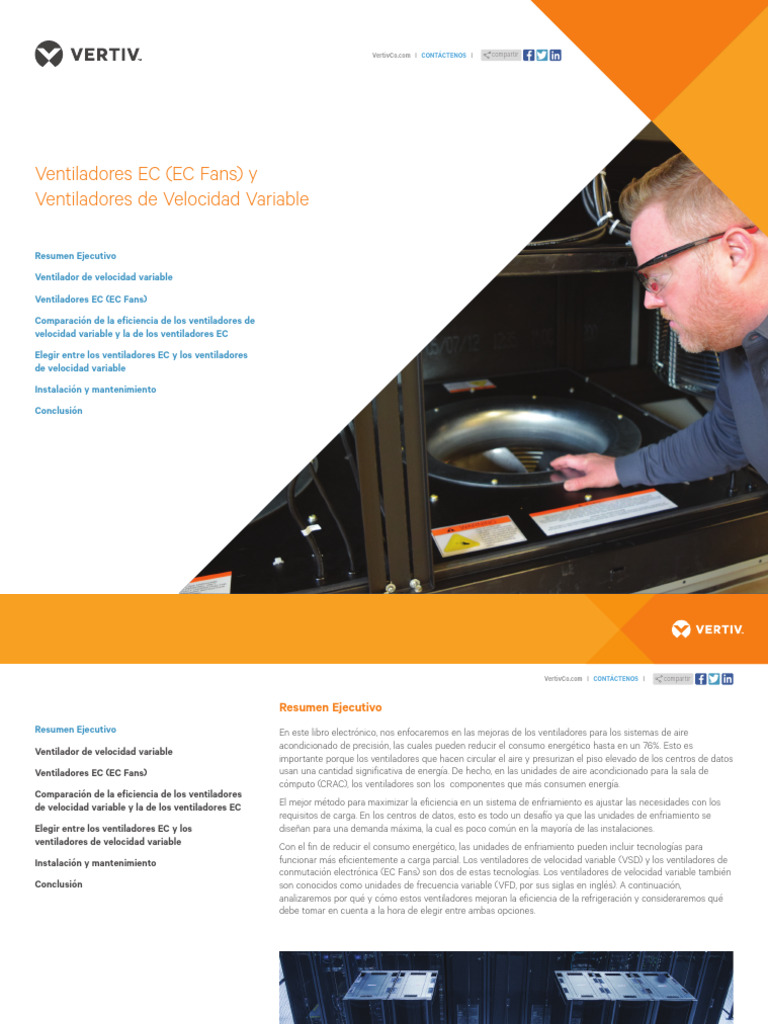 Diferencia Entre VDF y EC Marca VERTIV | PDF | Uso eficiente de energía ...
