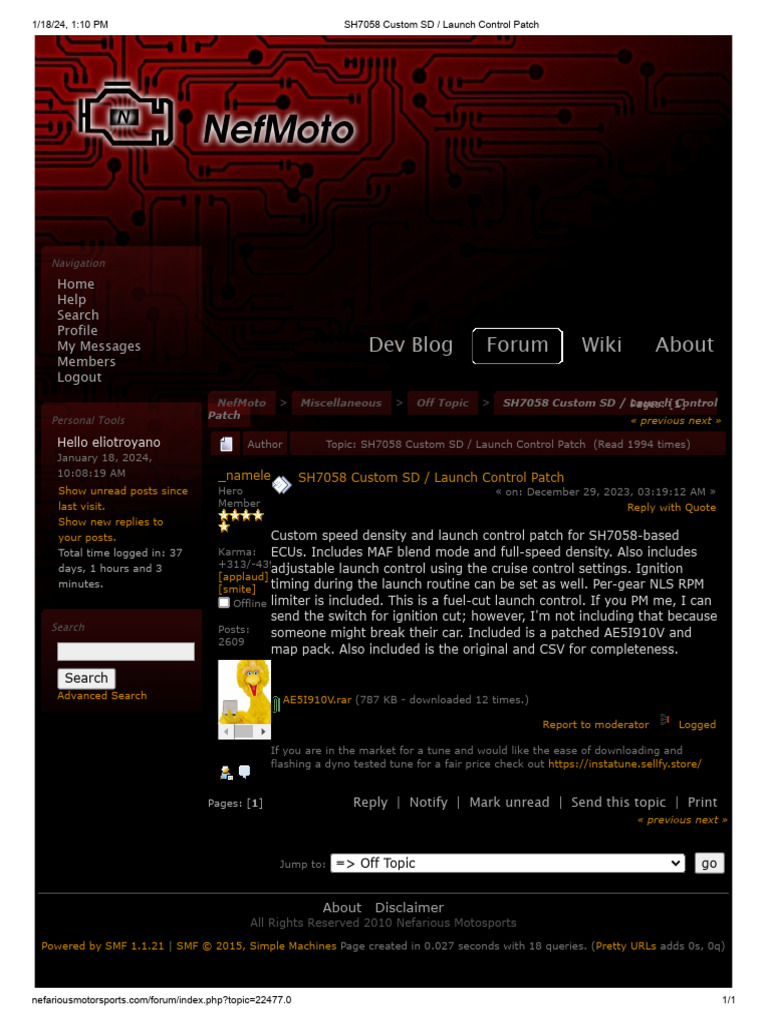 SH7058 Custom SD - Launch Control Patch #1 | PDF | Hypertext | Web 2.0